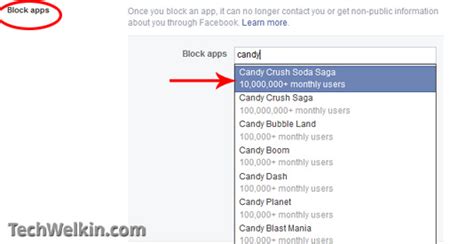 block and stop candy crush requests on facebook