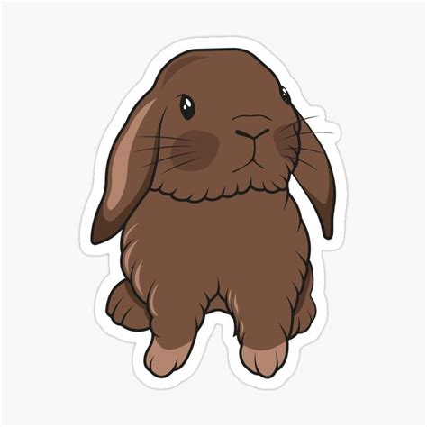 Bunny Lover Cute Holland Lop Bunny Sticker Light Brown Lop Eared Bunny Cartoon Cute Brown