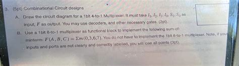 Solved 5pt Combinational Circuit Designs A Draw The Circuit Diagram 1 Answer