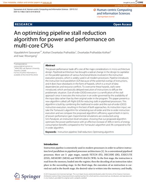 An Optimizing Pipeline Stall Reduction Algorithm For Power And DocsLib