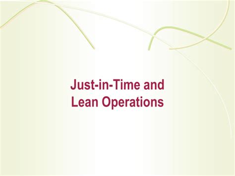 Productions Operations Management