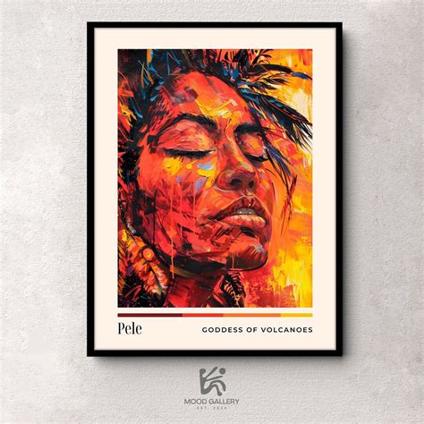 Pele Polynesian Goddess Art Poster Mythology Wall Decor Mythical Art