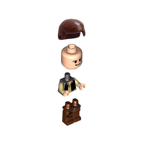 Lego Han Solo With Black Vest And Reddish Brown Legs Minifigure Smirk