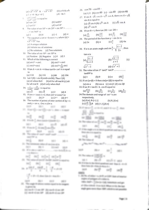 Solution Trignometry Important Points And Questions Studypool