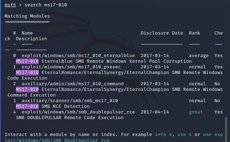 cve 2017 0143 永恒之蓝 漏洞复现by metasploit 木易同学 博客园