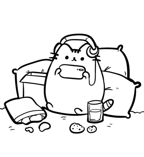 Pusheen Para Colorear Tortuga Infantil Juegos Para Colorear Pusheen