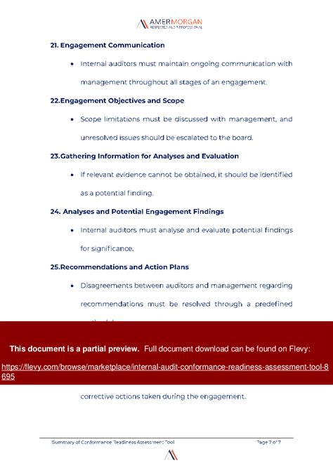 Internal Audit Conformance Readiness Assessment Tool Pdf