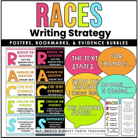Races Colorful Pastel Writing Posters Editable Written Response Strategy Citing Text