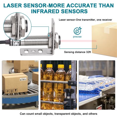 Digital Led Counter Count Up To 9999 Laser Sensor 4in Digits Display Counter