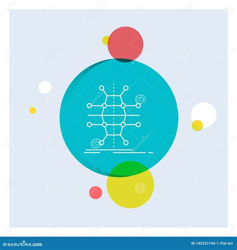 Distribution Grid Infrastructure Network Smart White Line Icon Colorful Circle Background