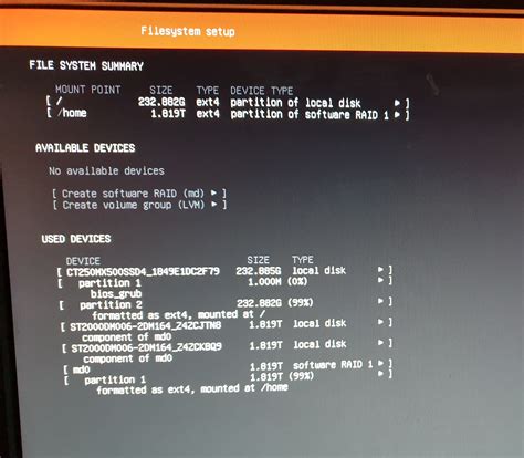 System Installation Error While Installing Ubuntu Server Due To Raid Configuration Ask Ubuntu