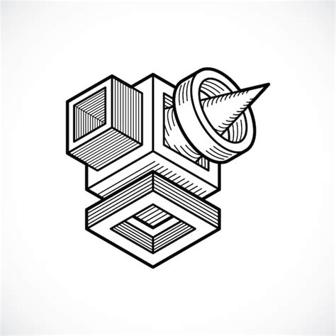 Premium Vector Abstract Three Dimensional Shape Vector Design Cube Element