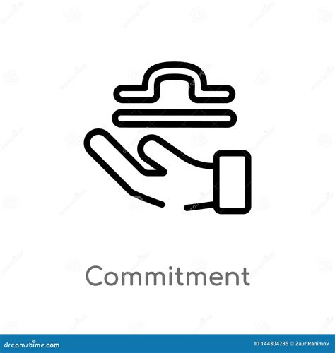 Outline Commitment Vector Icon Isolated Black Simple Line Element Illustration From Zodiac