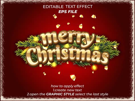Merry Christmas Text Effect Font Editable Typography 15582001 Vector