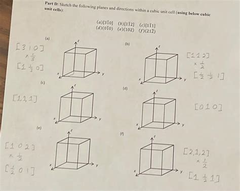 solved part d sketch the following planes and directions