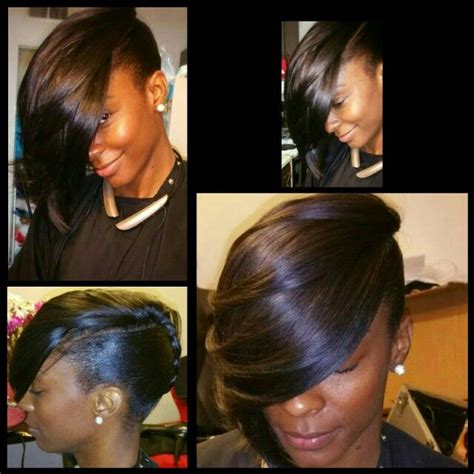 Faux Short Side Swept Bob W Sew In Weave And Layers By Glamcandii