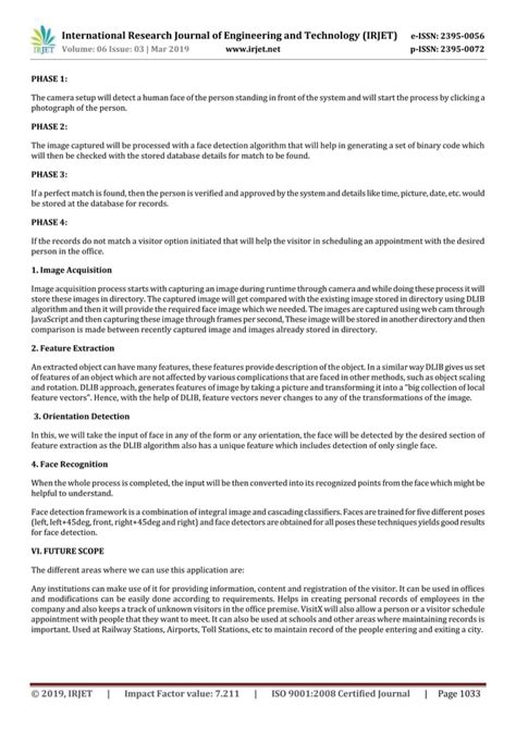 irjet visitx face recognition visitor management system pdf