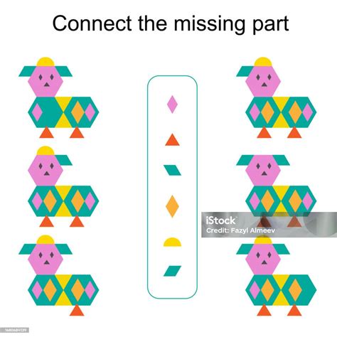 Connect The Missing Part Task For The Development Of Attention And Logic Stock Illustration