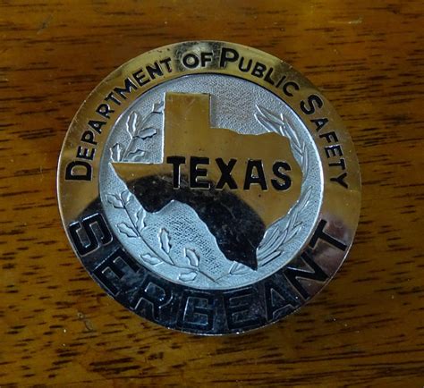Texas Dps Sergeants Badge Older Style Wallet Badge Etsy