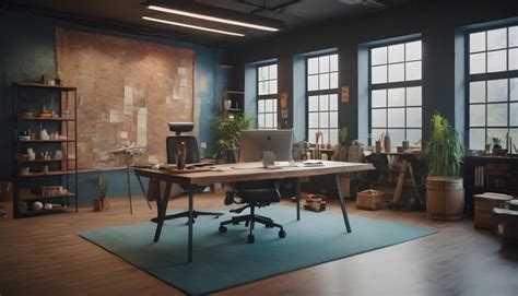 A Modern Workshop Interior Design Premium Ai Generated Image