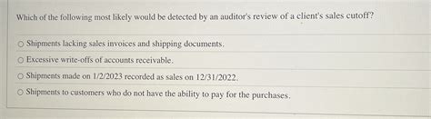 Solved Which Of The Following Most Likely Would Be Detected