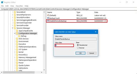 how to enable automatic registry backup on windows 10 pureinfotech
