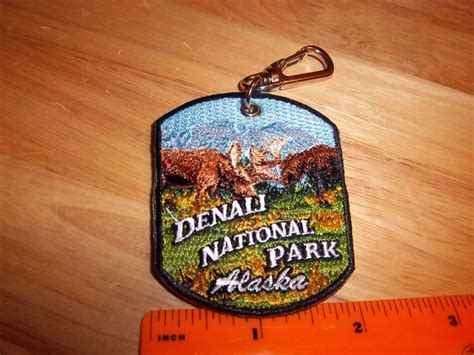 Alaska Keyring Denali National Park Embroidered Patch Design On Both