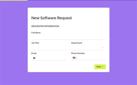 New Software Request Form Template