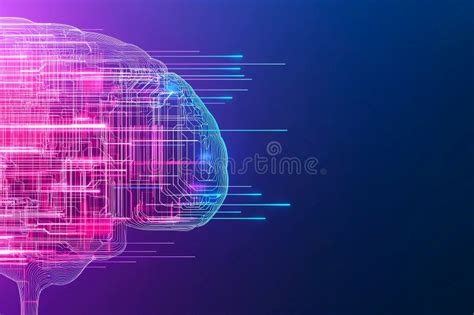 Digital Brain Illustration With Vibrant Lines Representing Neural Connections And Data Flow