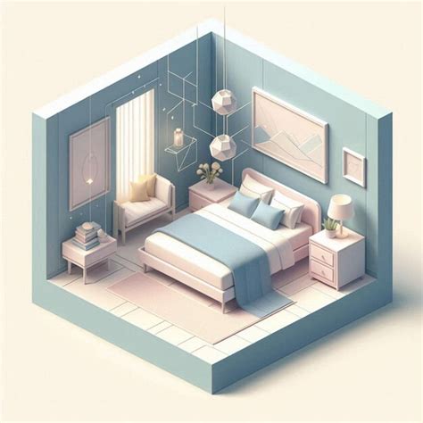 3d bedroom design premium ai generated image