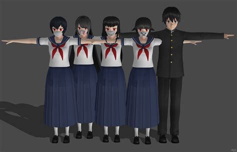 Yandere Simulator Delinquents Pack Xps Only By Lezisell On Deviantart