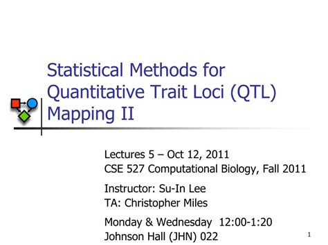 Ppt Statistical Methods For Quantitative Trait Loci Qtl Mapping Ii