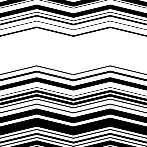 Wavy Zig Zag Horizontal Parallel Lines Abstract Monochrome Sea Stock