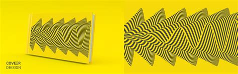 커버 디자인 템플릿 착시와 검은 색과 노란색 패턴 플래카드 배너 책 표지 브로셔 플래너 또는 노트북에 적용됩니다 3d 벡터