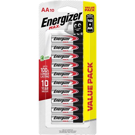 Energizer Max Aa Alkaline Batteries 10 Pack | Woolworths