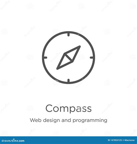 Compass Icon Vector From Web Design And Programming Collection Thin
