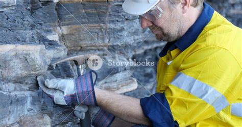 Mining Prospect Mineral Exploration Geologist Taking Field Rock Data Sample Moment Stock Image