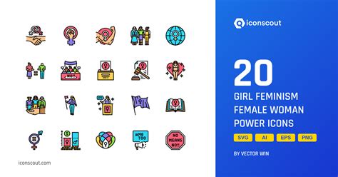 Girl Feminism Female Woman Power Icon Pack 20 Free Download People