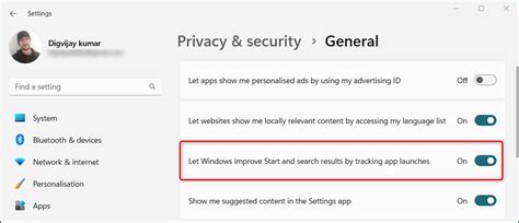 how to disable app launch tracking in windows