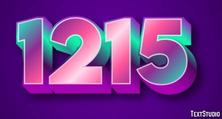 1215 Text Effect and Logo Design Number