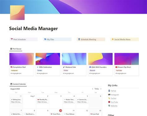 10 notion social media templates and content creation inspiration