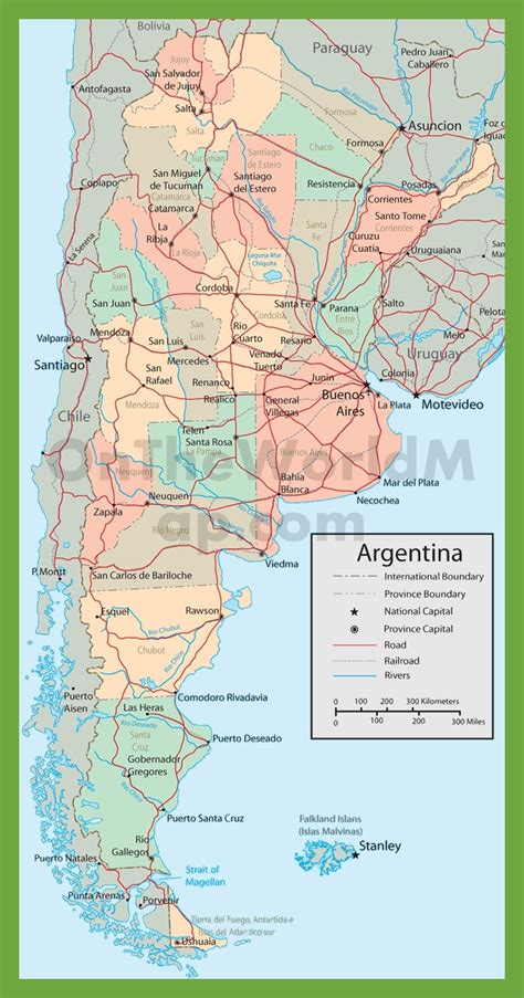 Argentina Map With Major Cities