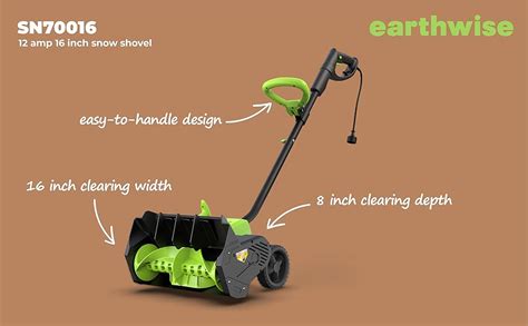 Earthwise Sn70016 Electric Corded 12amp Snow Shovel 16