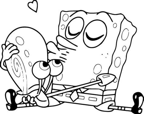 Spongebob And Gary Colouring
