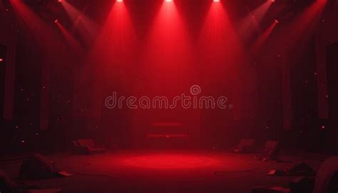 Red Stage Background With Spotlights Stock Illustration Illustration