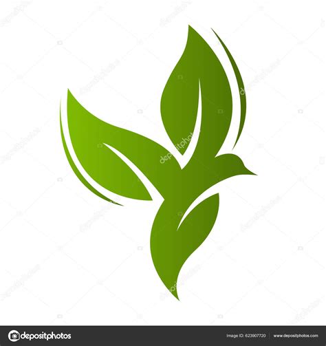 Bird Life Vector Illustration Leaf Flying Bird Stock Vector By