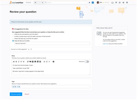 stack overflow will be testing a title drafting assistant and we d