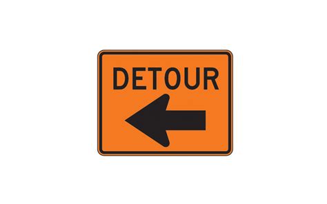 Detour Left Sign M4 9l Traffic Safety Supply Company