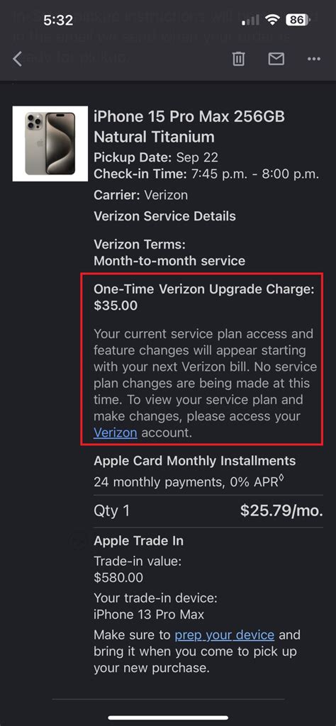 35 upgrade charge from verizon when ordering from apple with apple