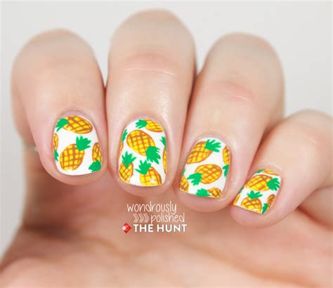 Wondrously Polished The Hunt Mani Monday Pineapple Nail Art Tutorial